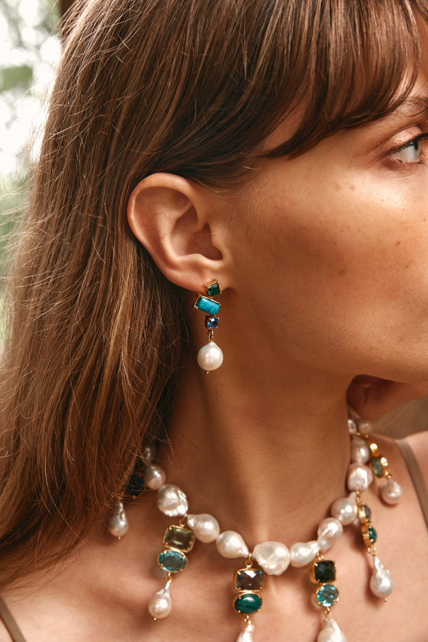 Blue Pearl Ari Necklace by Christie Nicolaides