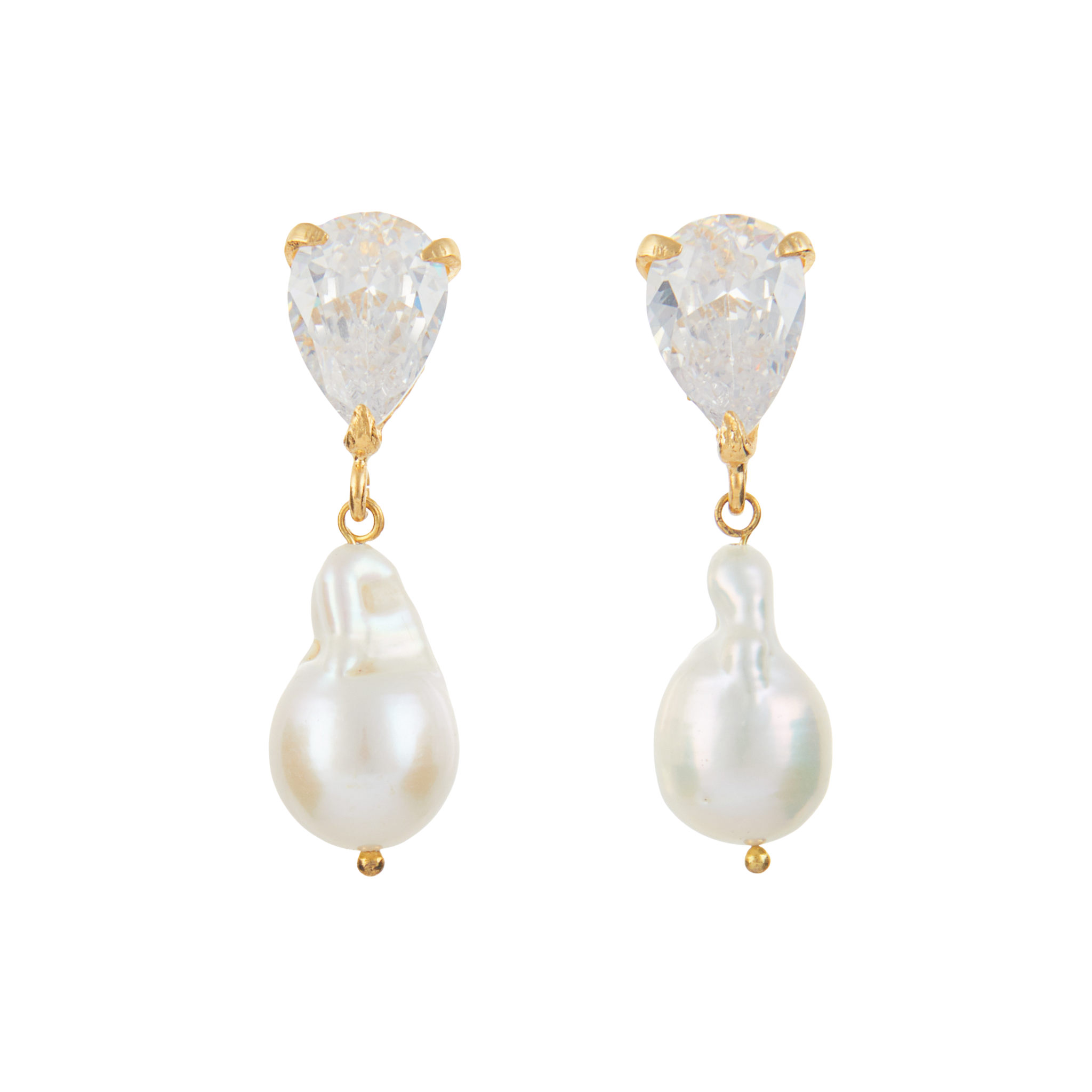 Angelina Crystal Pearl Earrings by Christie Nicolaides