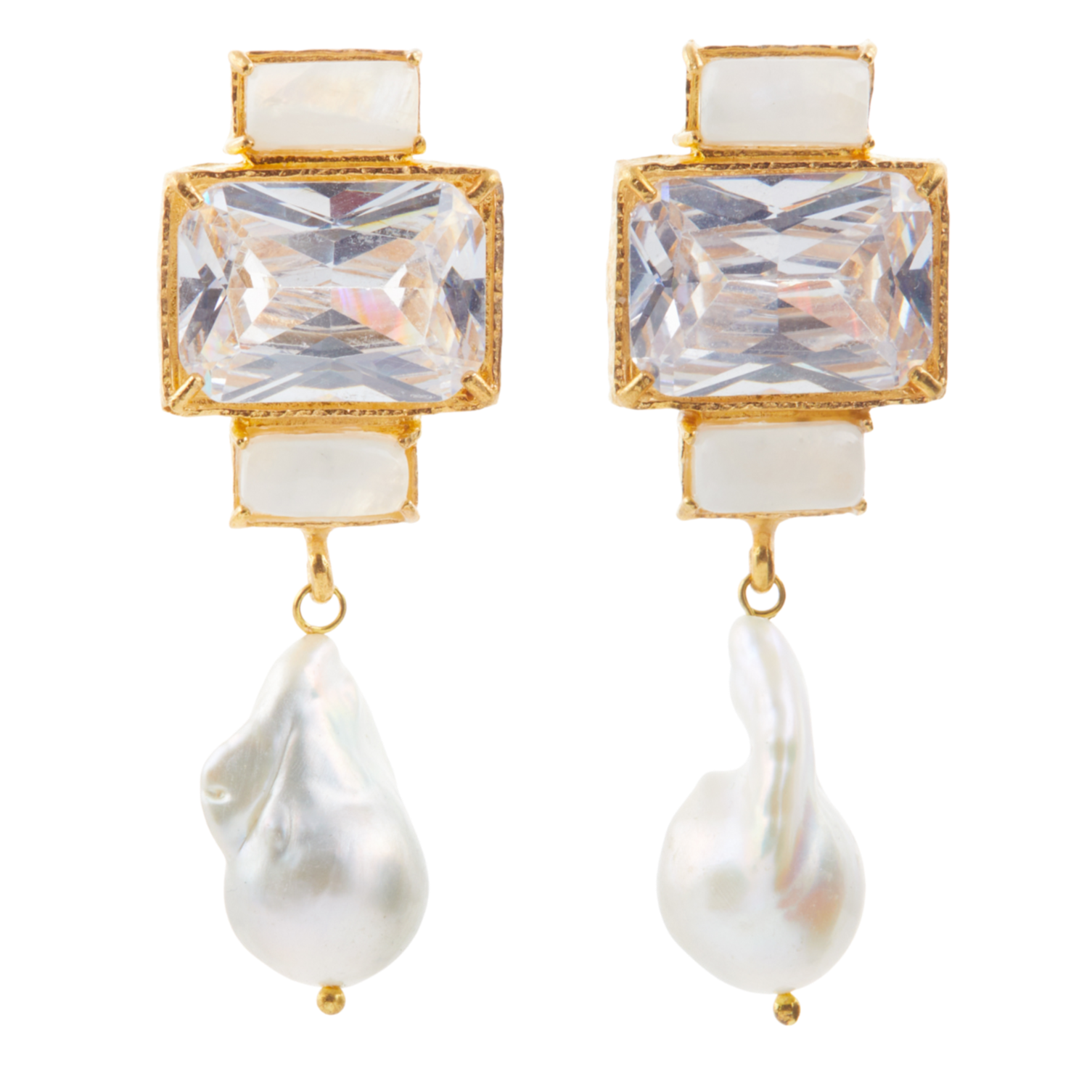 Bambina Crystal Pearl Earrings by Christie Nicolaides