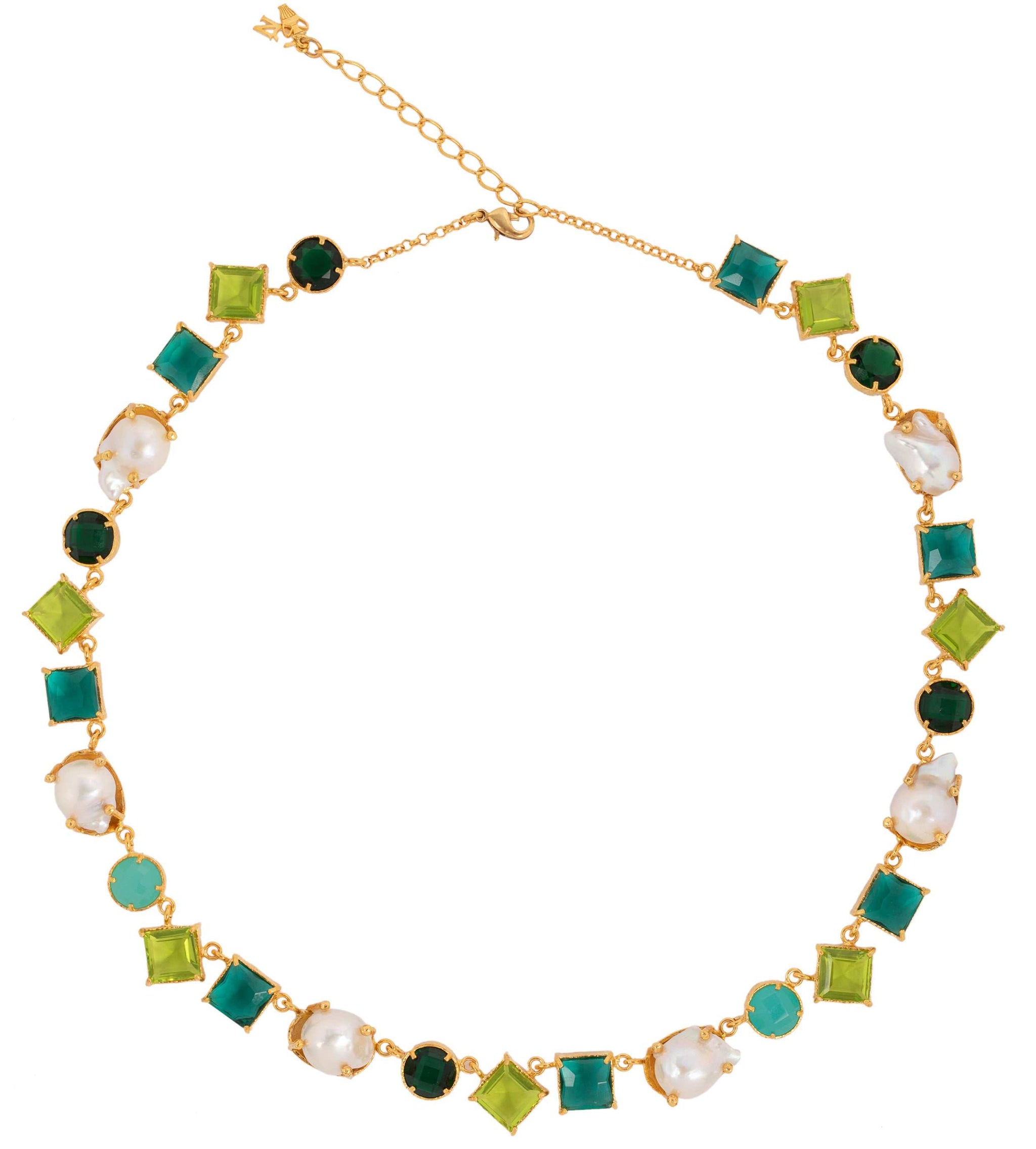 Lala Green Pearl Necklace by Christie Nicolaides