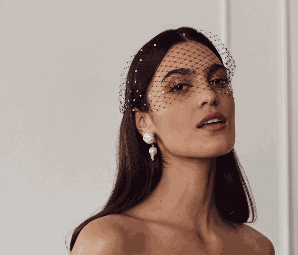 Luxury Designer Thalia Perl Gold Earrings by Christie Nicolaides